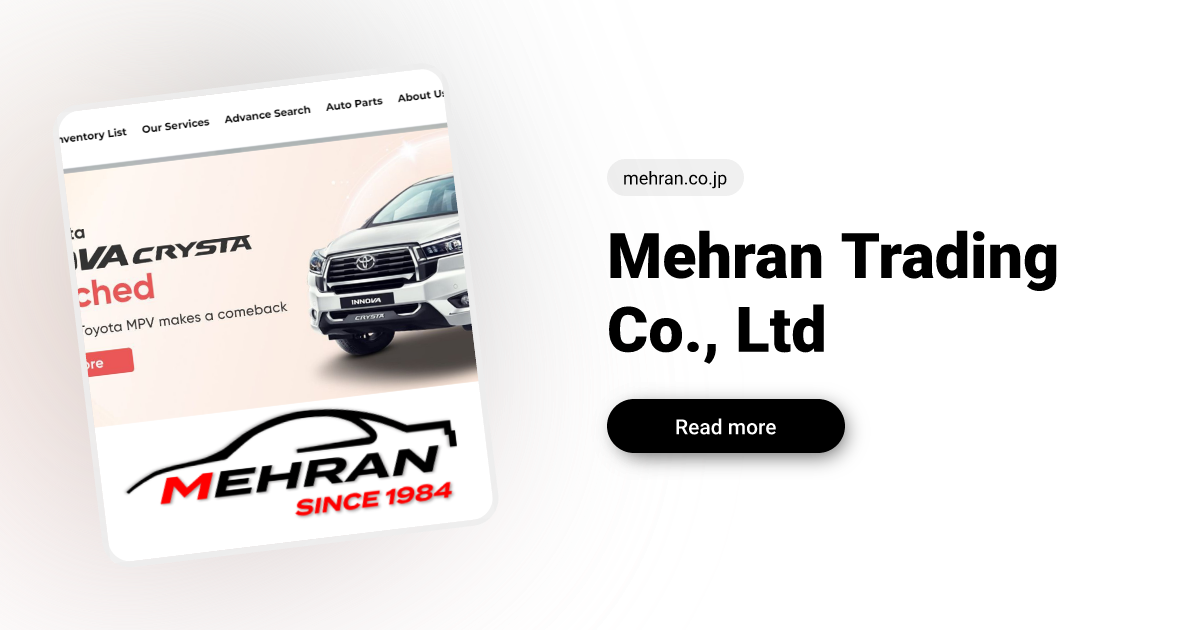 Discover Top-Quality Japanese Used Cars in Japan | Mehran Trading Co., Ltd.